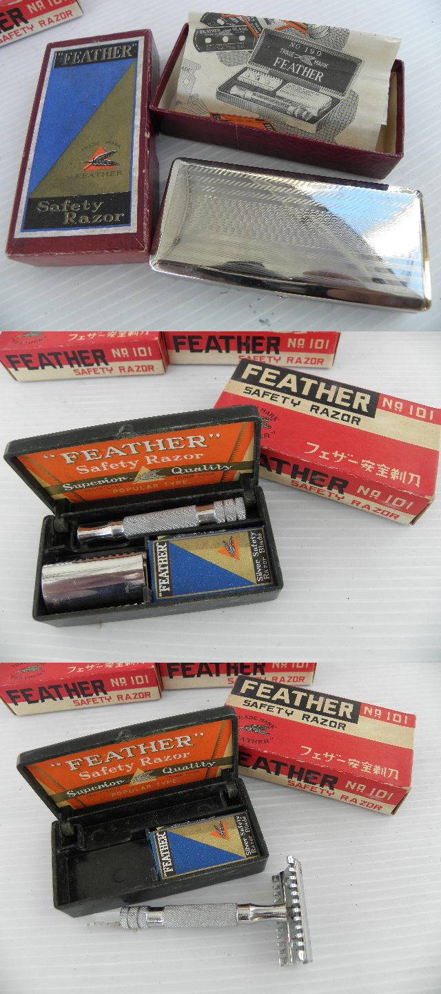 日本代購代標第一品牌【樂淘letao】－a82 剃刀 髭剃り フェザー安全剃刀 9個 まとめて / 昭和レトロ 理容 美容 古道具 ひげそり T字 ビンテージ アンティーク 古い 昔