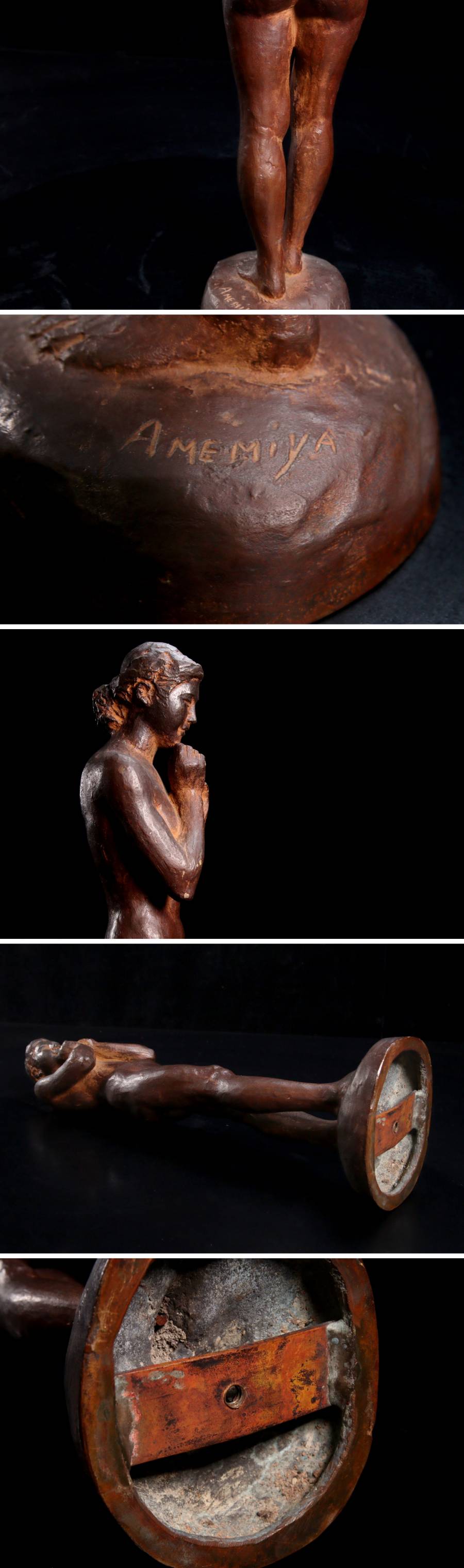 日本代購代標第一品牌【樂淘letao】－ 舩 彫刻家 雨宮治郎作 裸婦 ブロンズ像 39cm 2.9kg 資産家収蔵品 T[N304]RP/23.11廻/GY/(120)