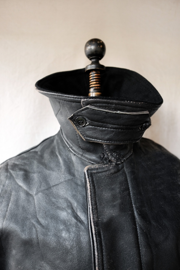 日本代購代標第一品牌【樂淘letao】－1950's フランス軍 ヴィンテージ ウール襟レザーカーコート レザージャケット ステンシル 50s コルビジェジャケット ファイアマン