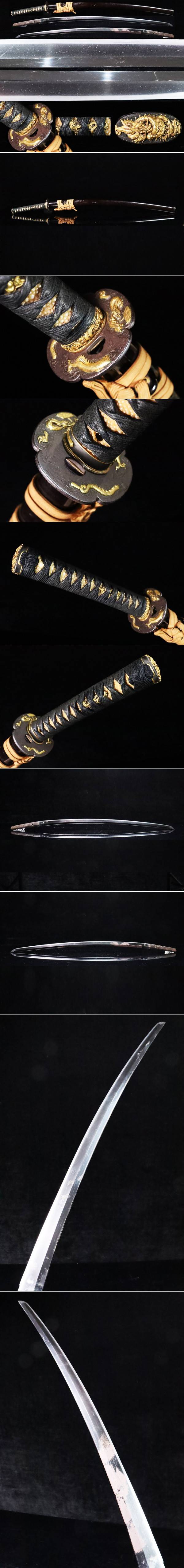 日本代購代標第一品牌【樂淘letao】－70cm超え 無銘『伝：備前康光』応永備前名工 龍一作高盛彫金金物付名拵え入り[612310qtr]